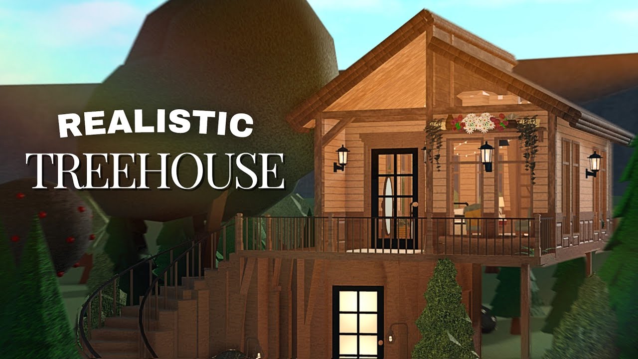 Building A Realistic Treehouse In Bloxburg Youtube