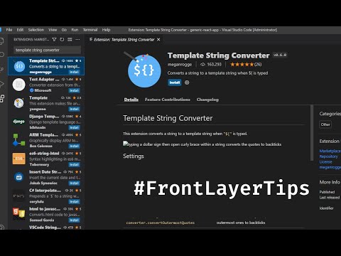 Visual Studio Code Extensions Template String Converter Youtube