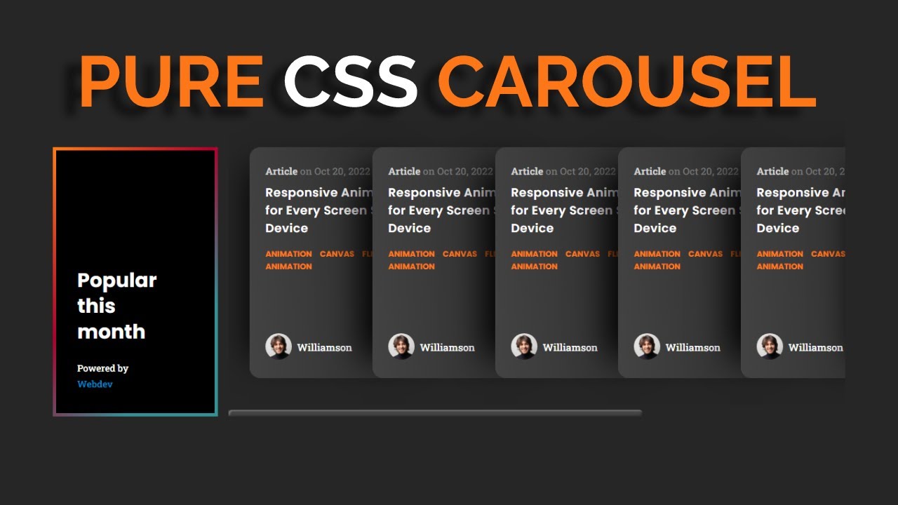 How To Create Carousel For Your Website Pure Css Tutorial Youtube