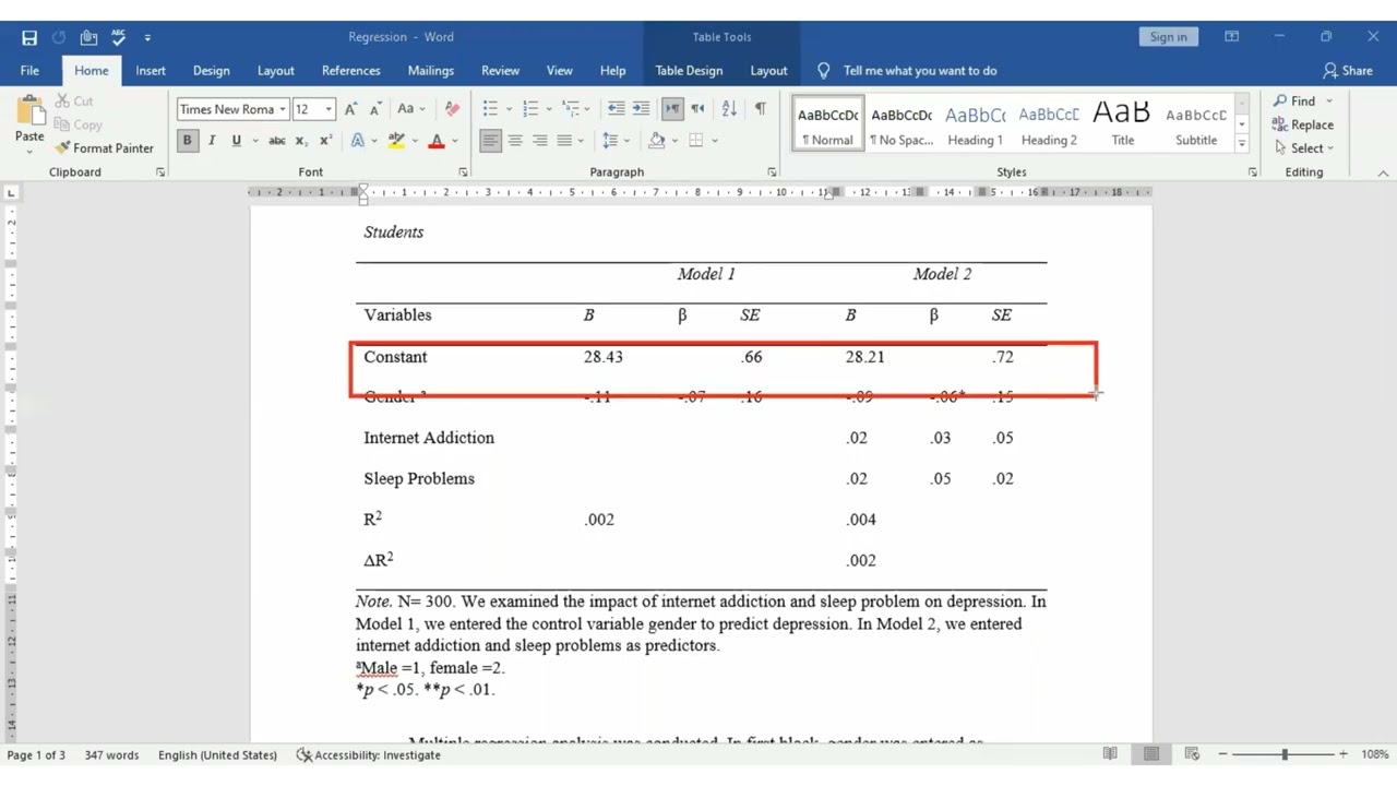 Multiple Linear Regression Interpretation