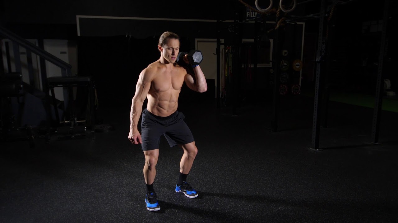 Single Arm Db Front Rack Squat Youtube