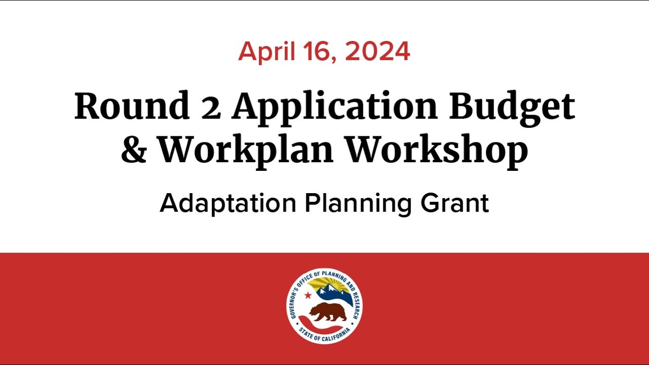 Adaptation Planning Grant Round 2 Application Budget Workplan