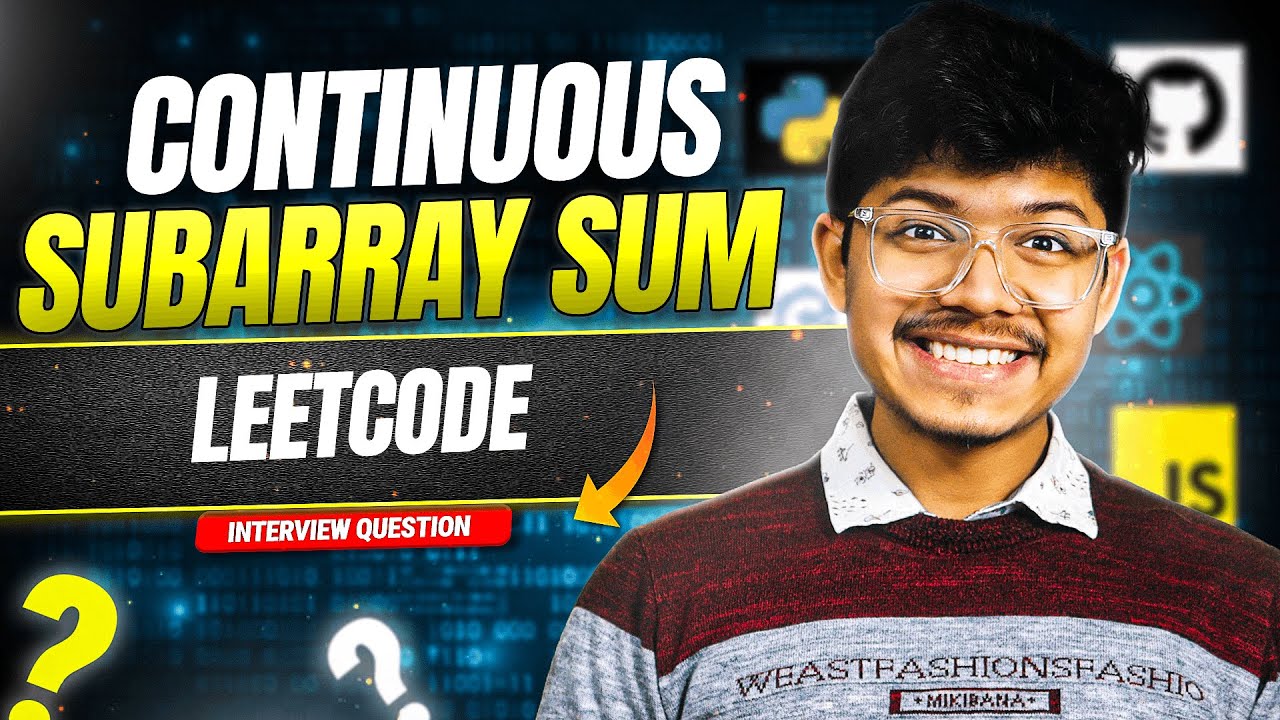 523 Continuous Subarray Sum Prefix Sums Hash Map Youtube