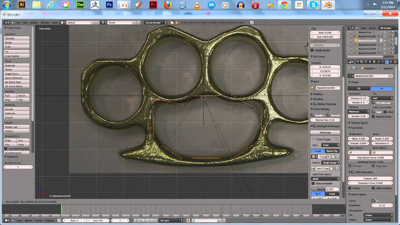 How To Make A Pair Of Brass Knuckles With Blender Youtube
