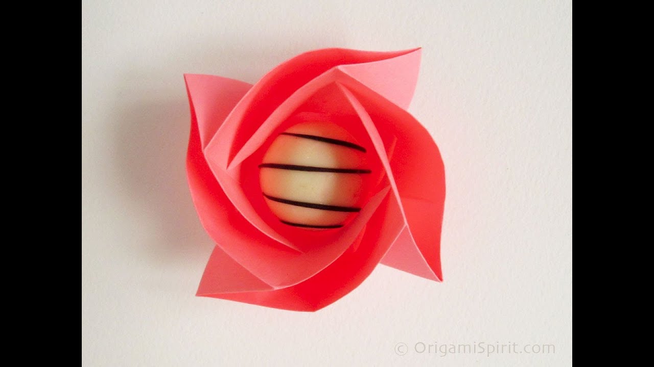 Caja De Origami Rosa