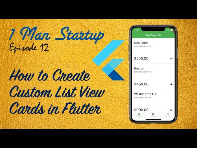 Listview Using Card In Flutter Flutter Tutorial