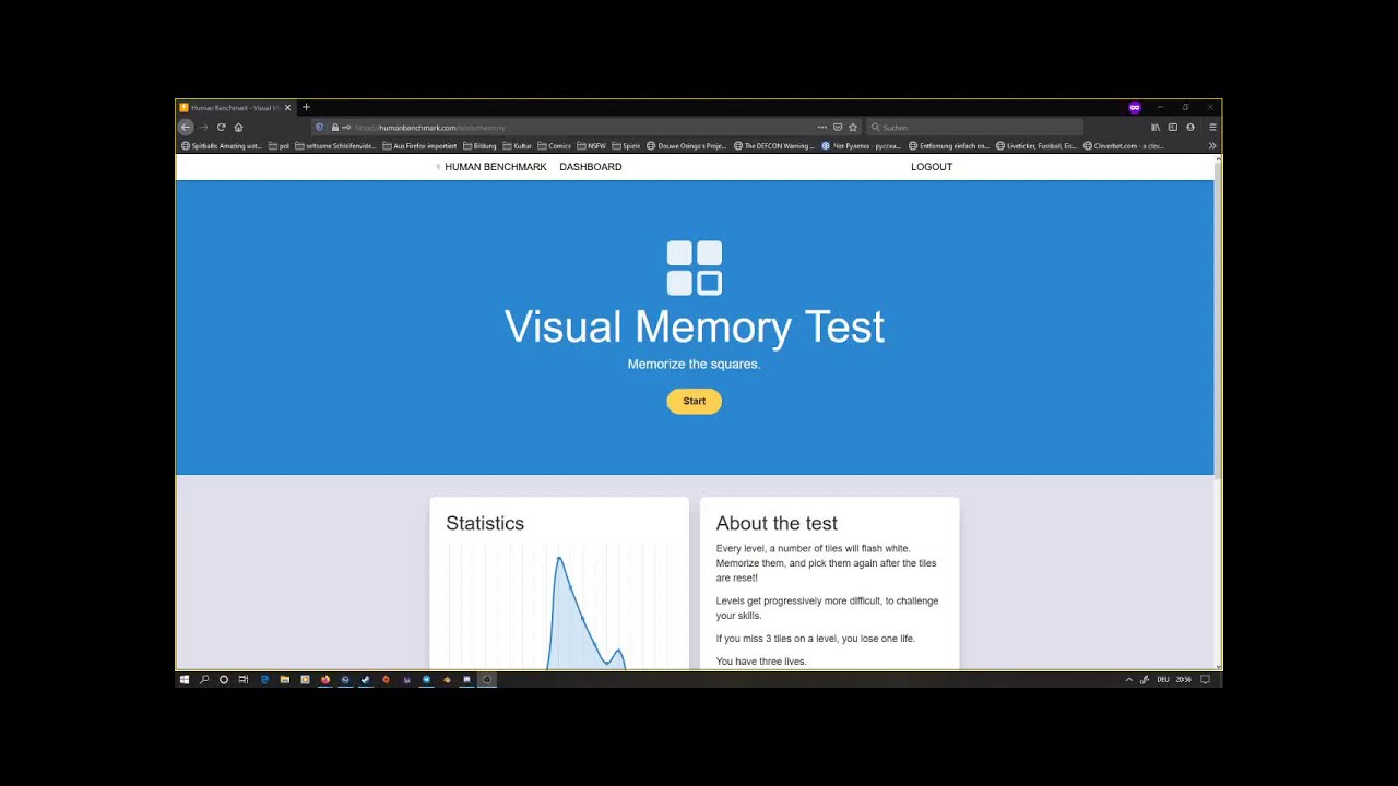 Human Benchmark Visual Memory Youtube