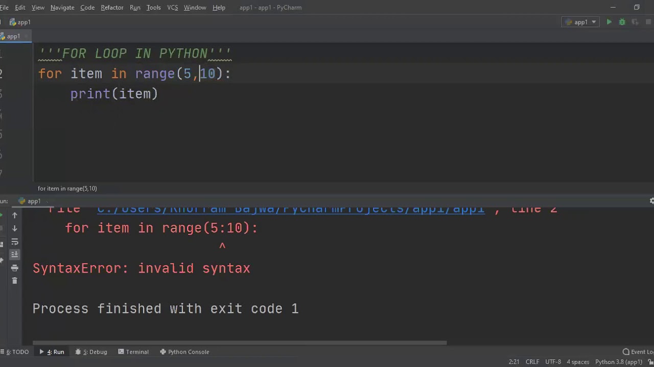 For Loop In Python Youtube