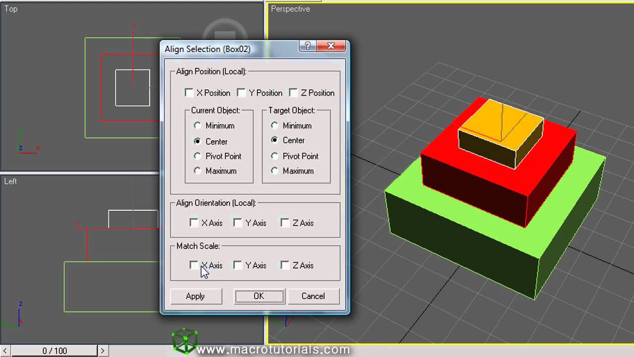 3d Studio Max Tutorial How To Align Objects Youtube