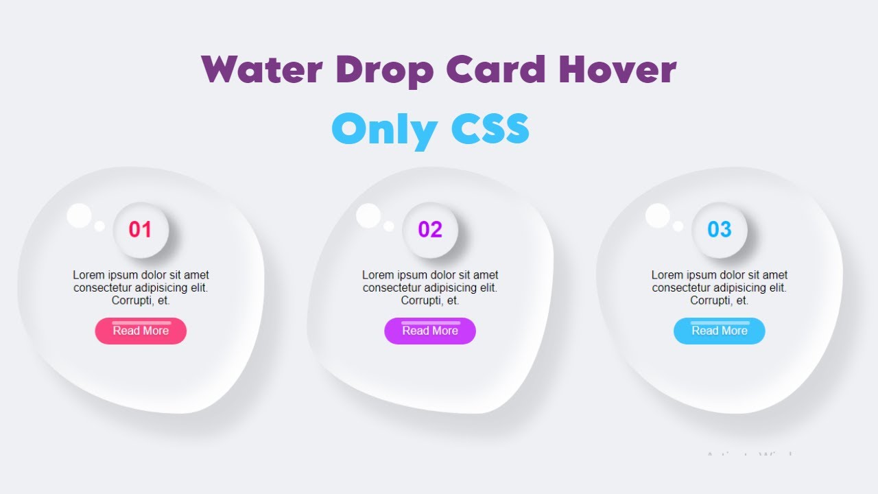 Water Drop Card Ui With Hover Effect Using Html Css Water Drop Card