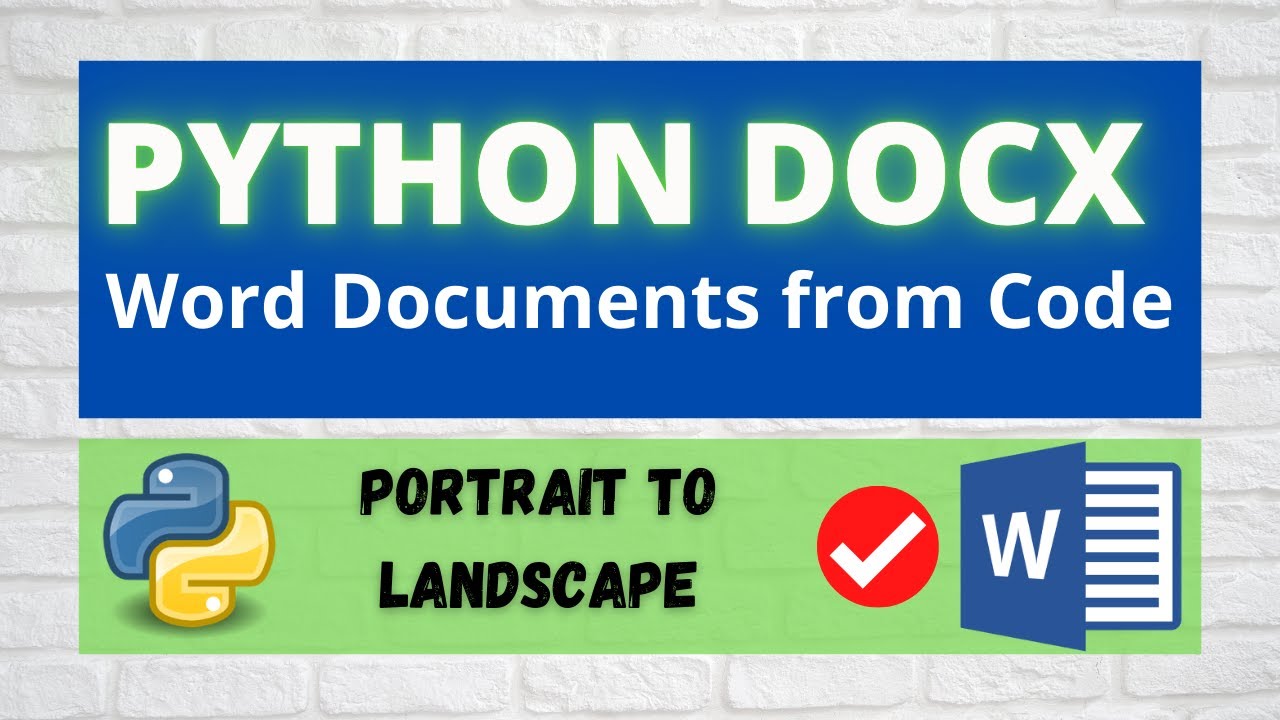 How To Create Word Docx With Python Landscape Youtube