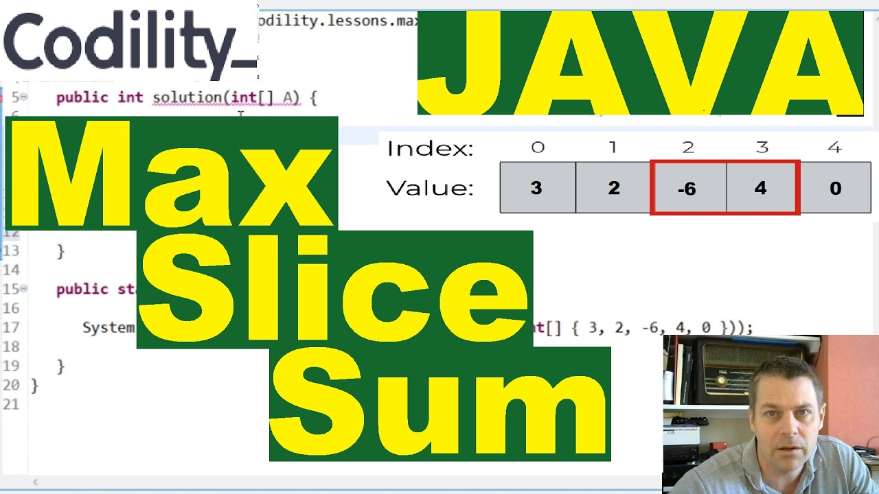 Codility Max Slice Sum Java Youtube