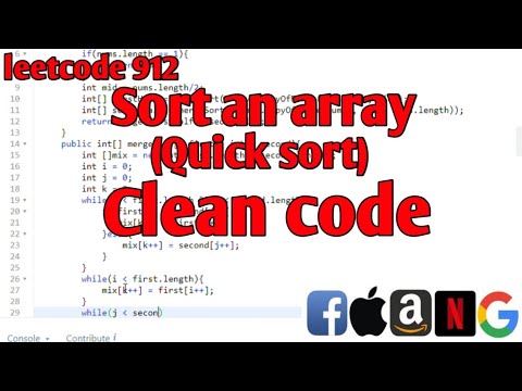 Leetcode 912 Sort An Array Quick Sort Leetcode Leetcode912