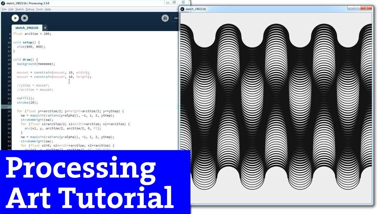 Ep 2 Processing Art Tutorial Grid 02 Creative Coding Youtube