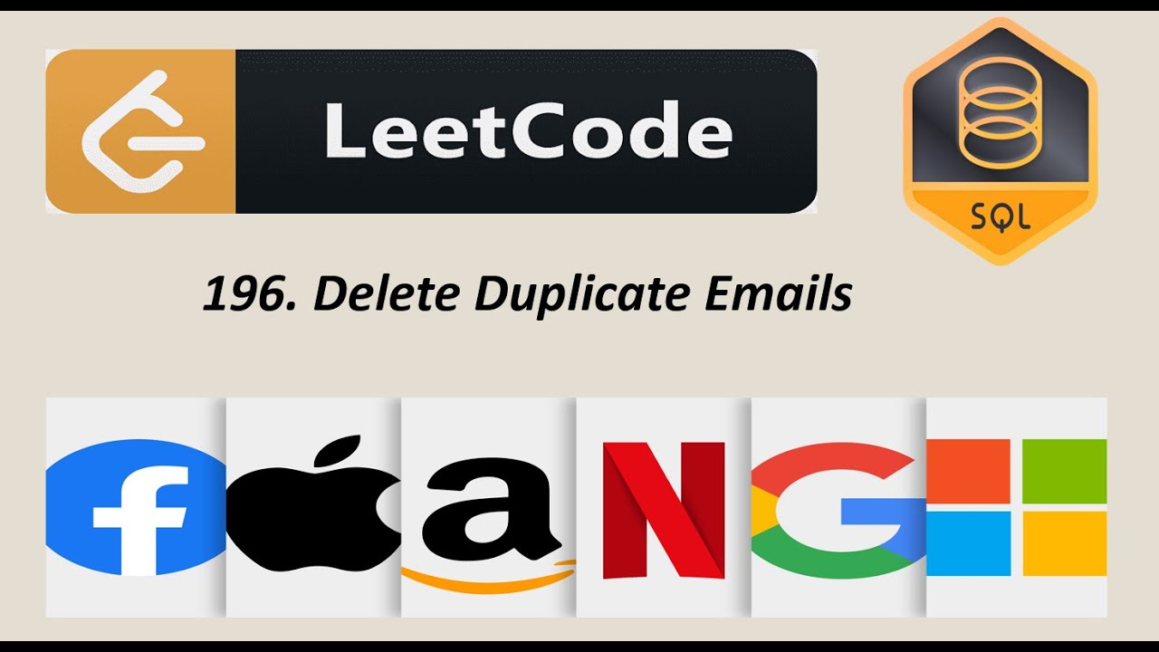 196 Delete Duplicate Emails Leetcode Sql Solution Interview