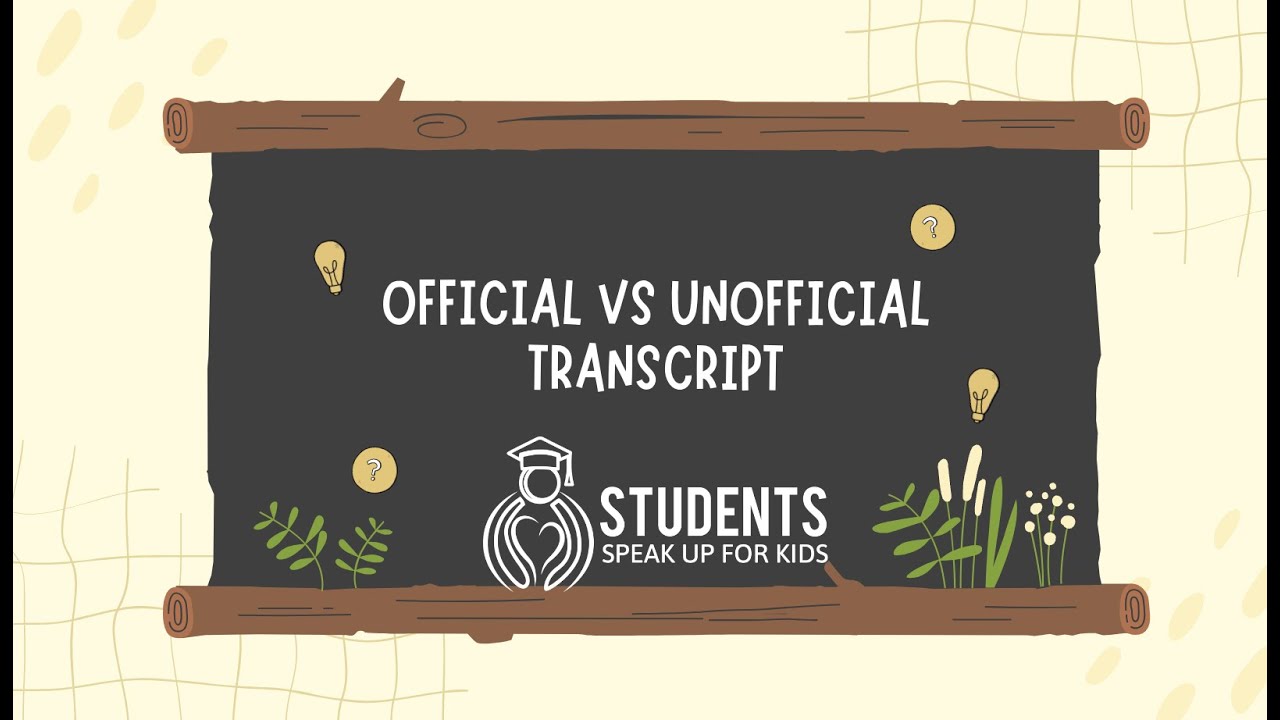 Official Vs Unofficial Transcripts Youtube
