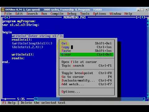 Turbo Pascal Programming 42 Strings Youtube
