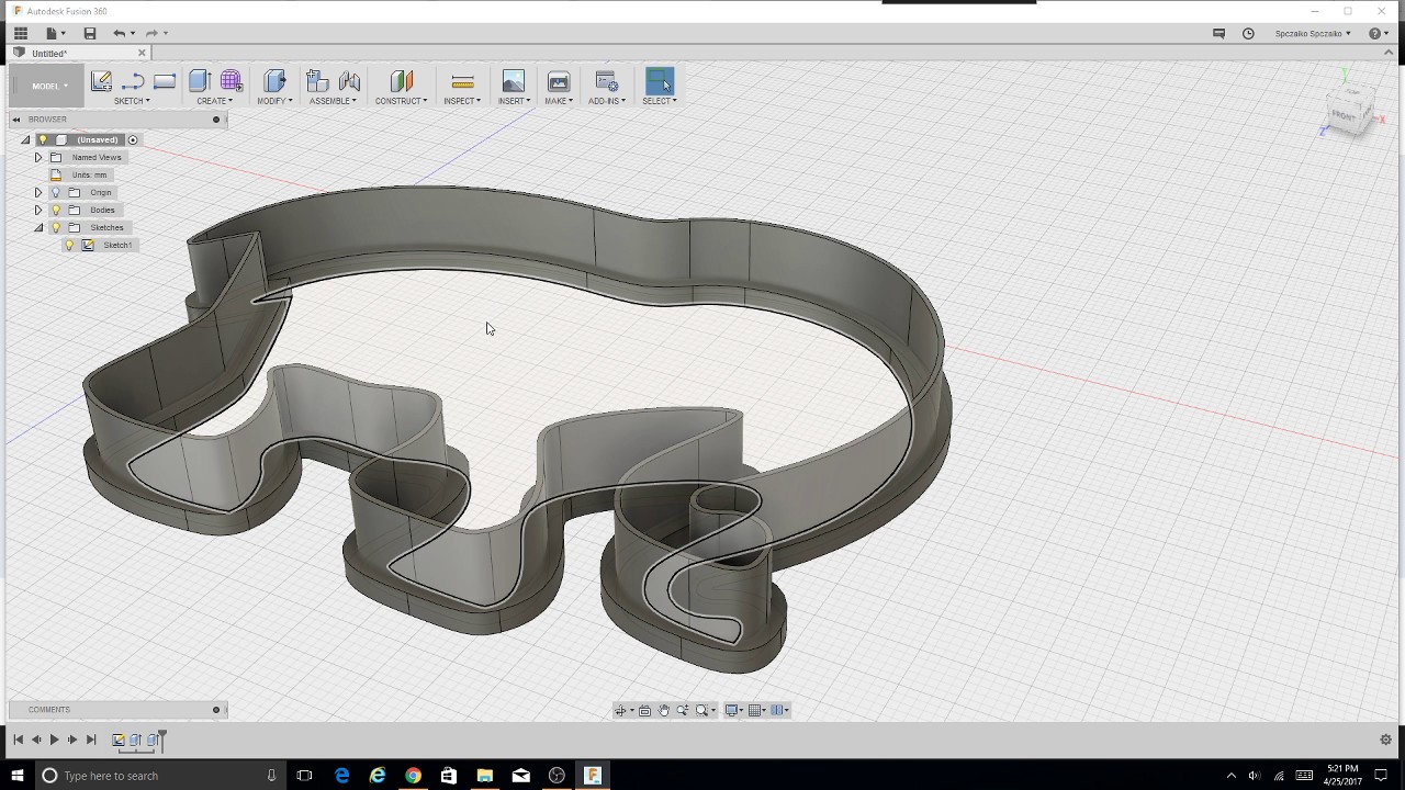 Making A Cookie Cutter In Fusion 360 Youtube