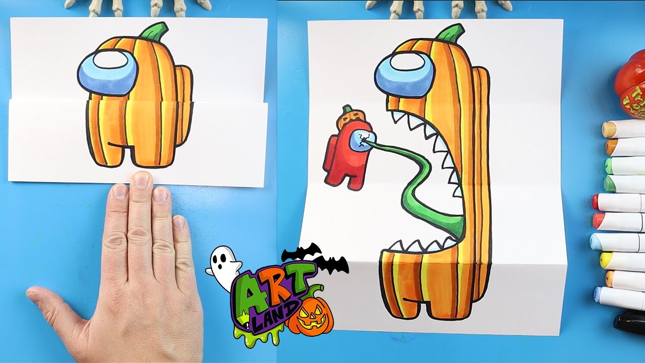 How To Draw A Pumpkin Folding Surprise