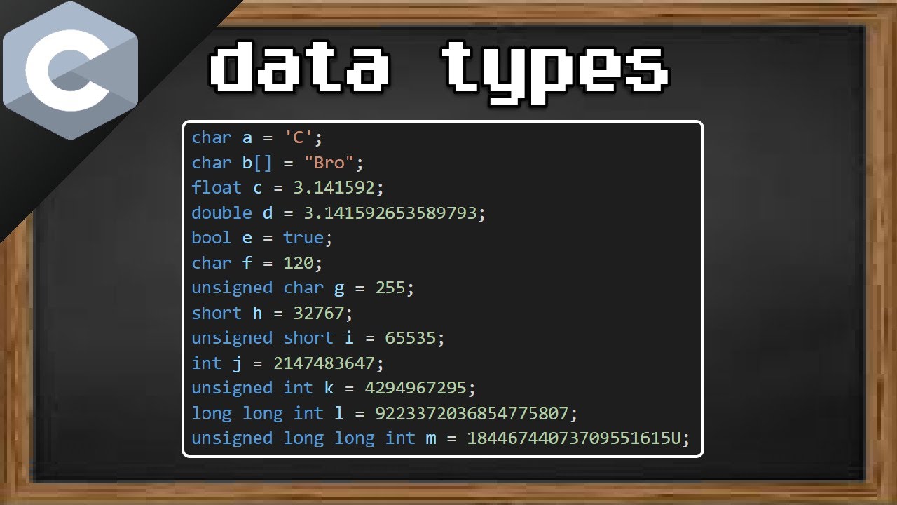 C Data Types рџ љ Youtube