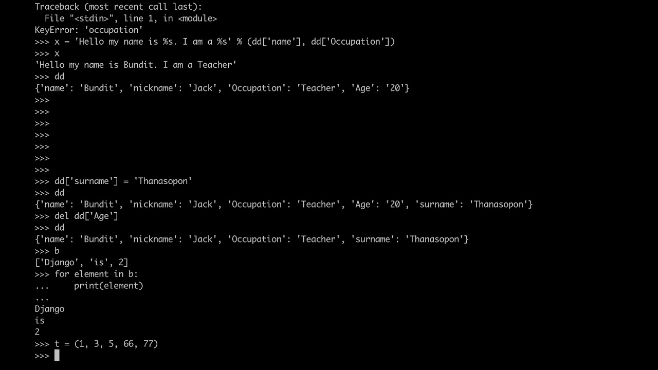 Python Data Structure Tuple Youtube
