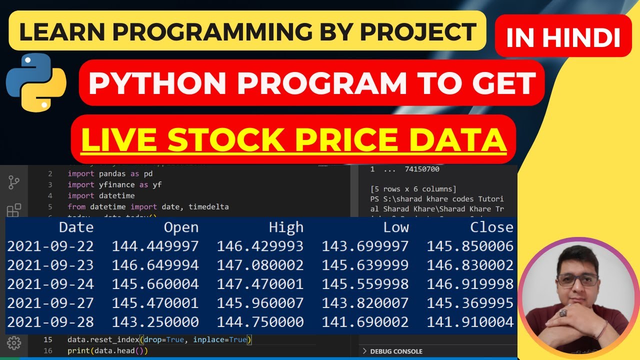 Python Program To Get Live Stock Price Data Yfinance Api For Live