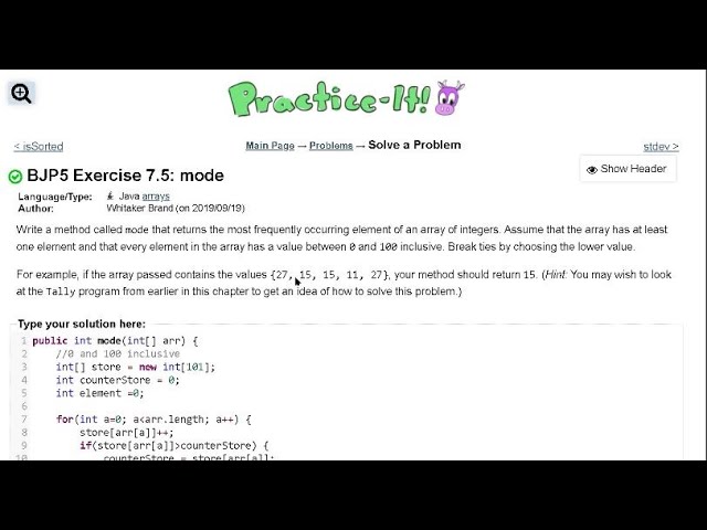 W3resourcecom Java Array Exercise53 Diploma In It Networking