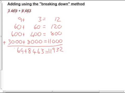 Adding And Subtracting Using The Breaking Down Method Youtube