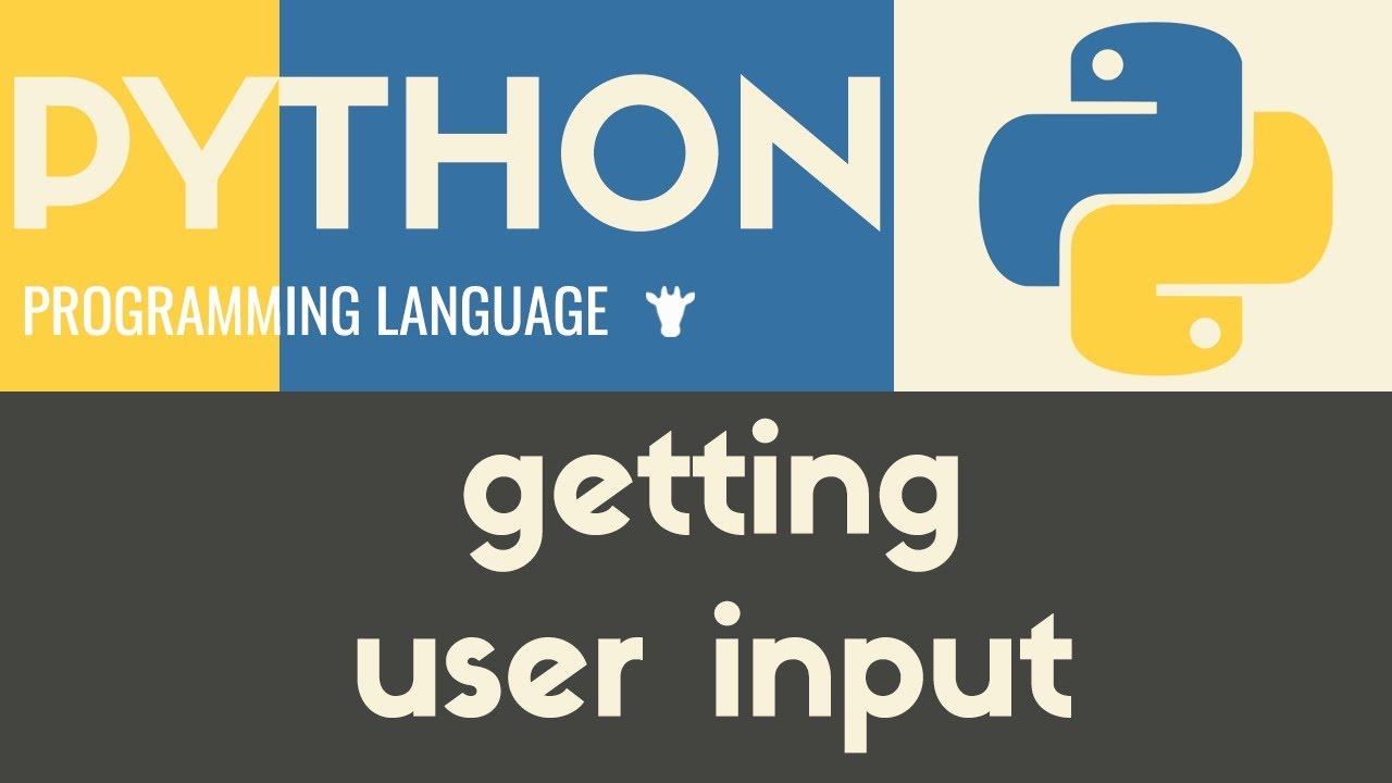 Getting Input From Users Python Tutorial 8 Youtube