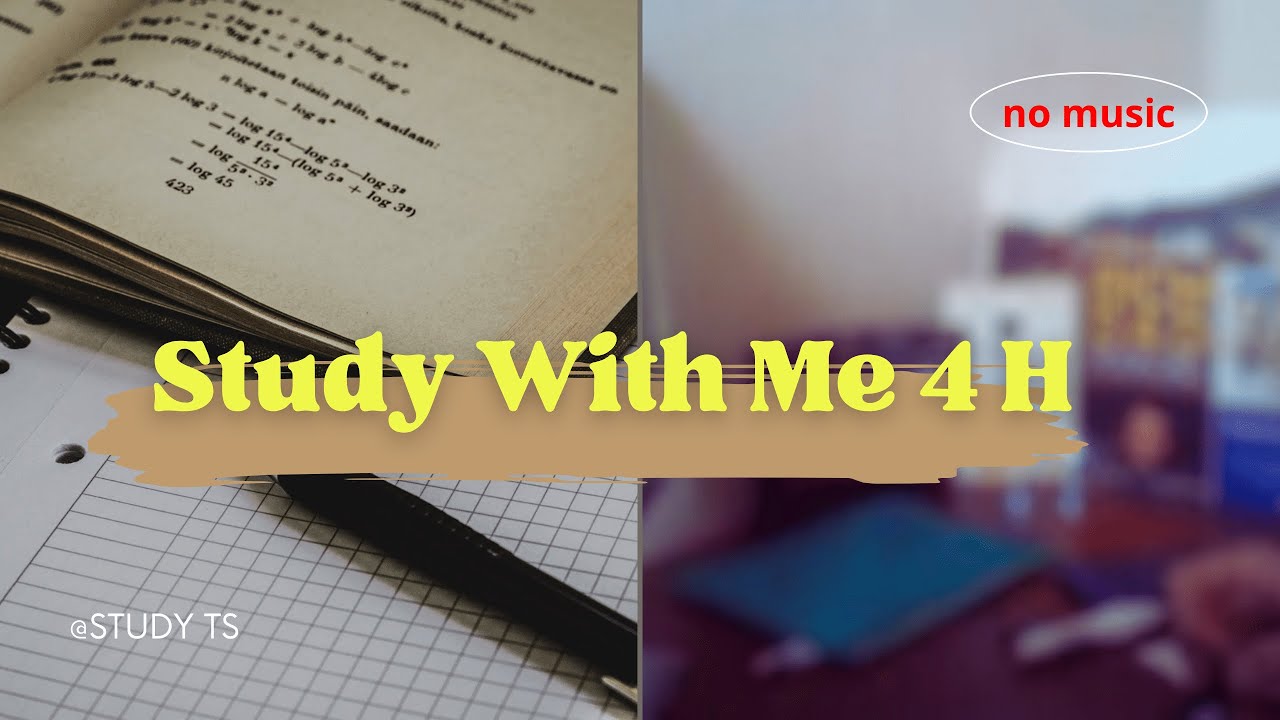 Study With Me 4 Hour Background Noise Rain Sounds 10 Min Break No