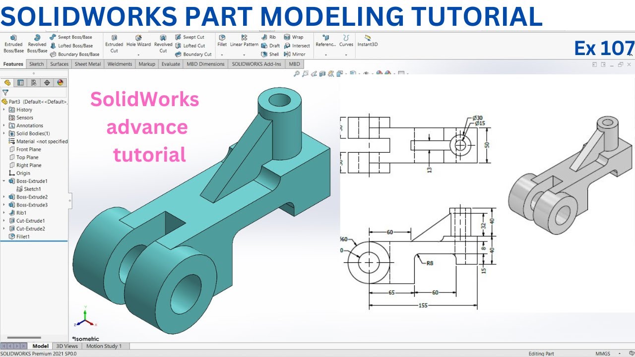 Solidworks Tutorial Solidworks 3d Modeling Youtube
