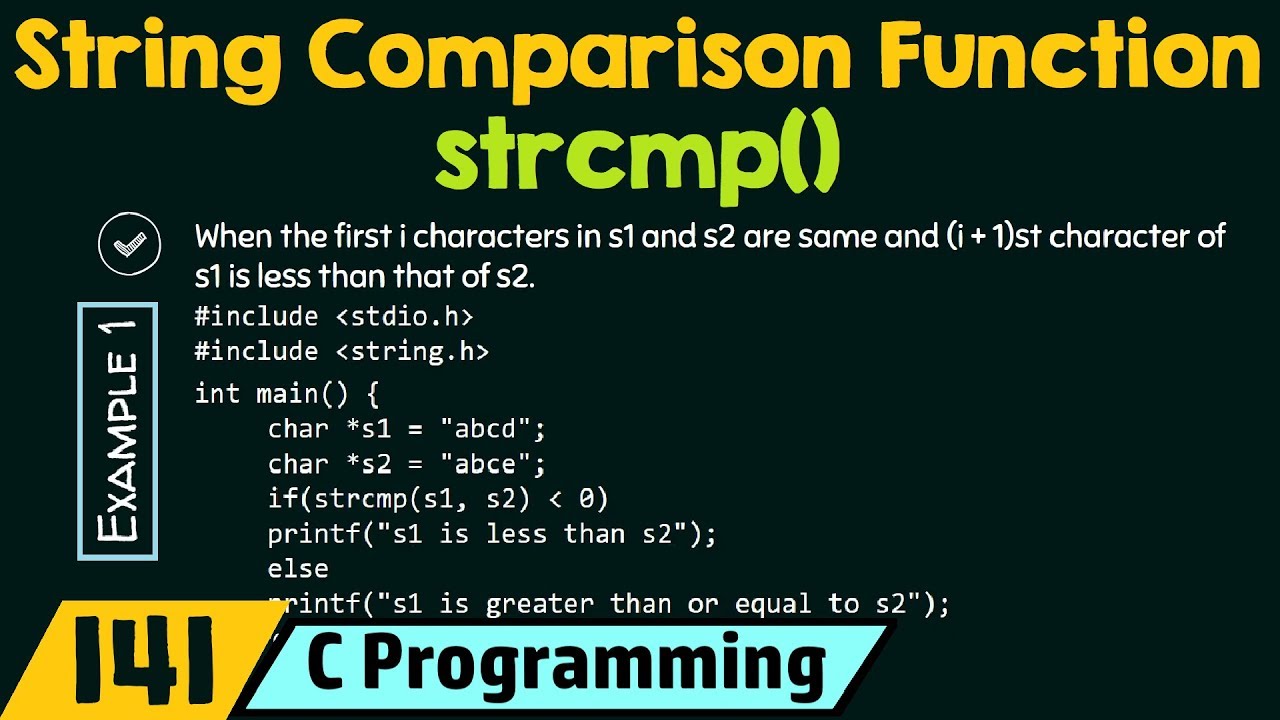 String Comparison Function Strcmp Youtube