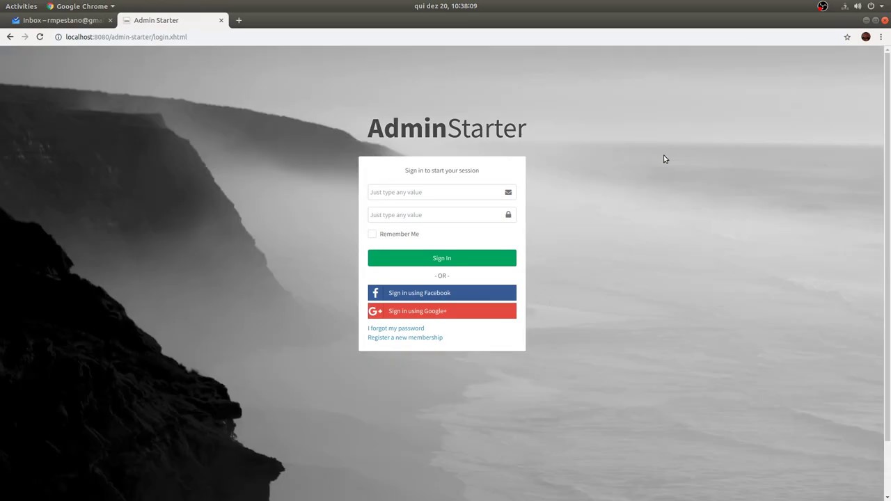 Adminfaces Starter Running On Tomcat 9 Youtube