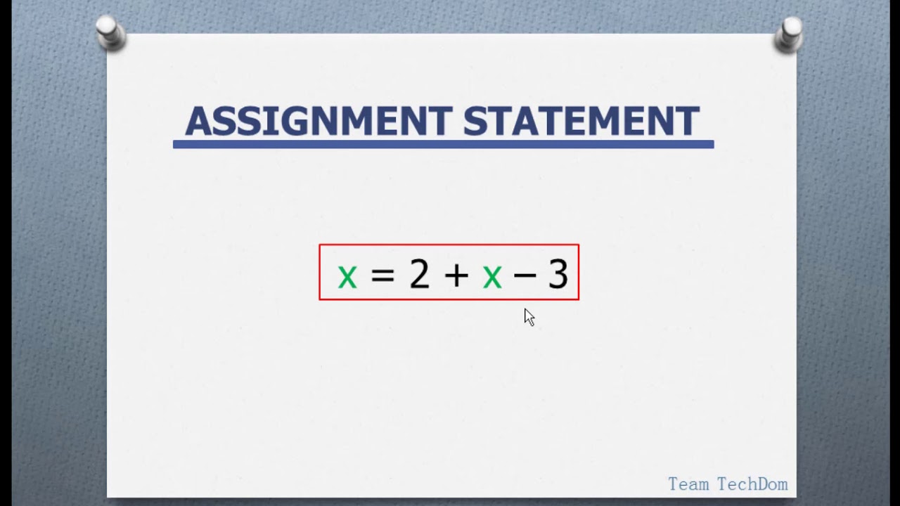 Assignment Statement In Python Youtube