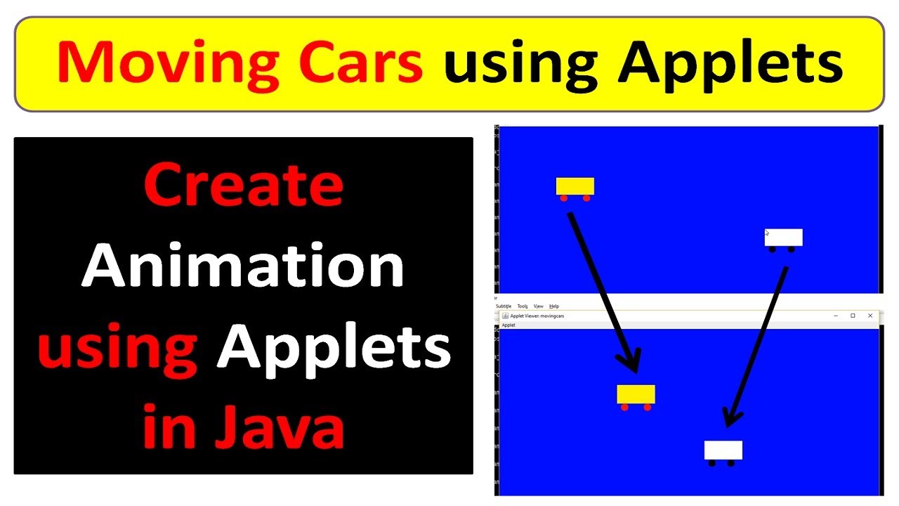 Java Programming Create Animation Using Applets In Java Moving Cars