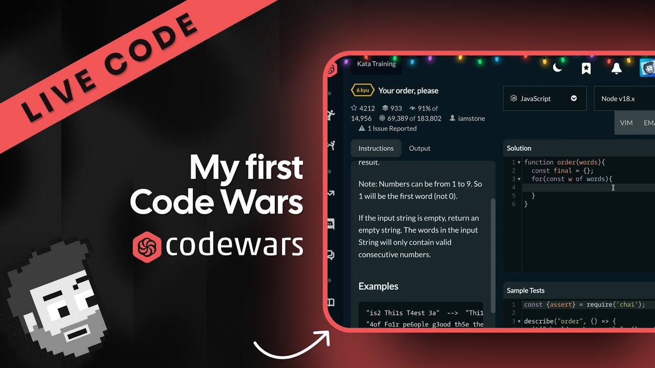 Live Code Trying Codewars For The First Time Youtube