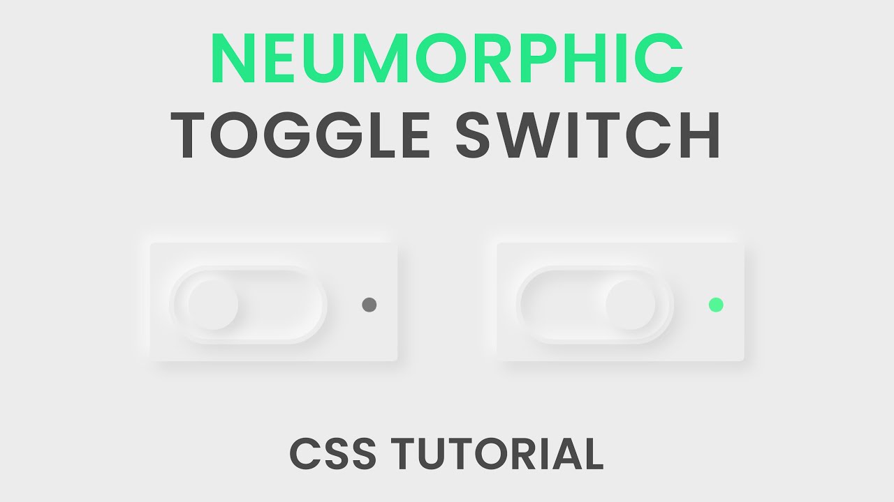 Neumorphism Ui Toggle Switch Pure Css Tutorial Youtube