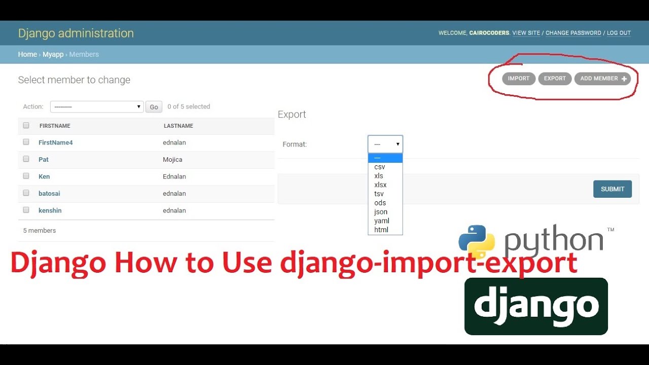 Django How To Use Django Import Export Youtube