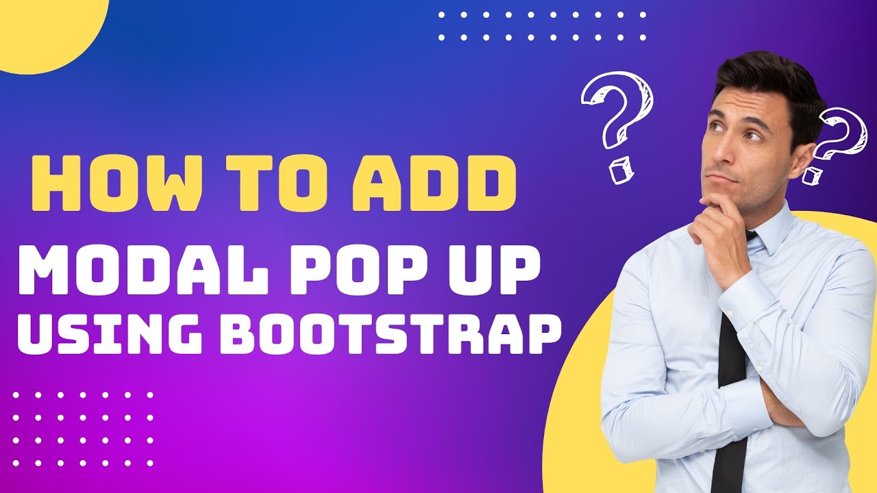 How To Add Modal Pop Up Using Bootstrap Youtube