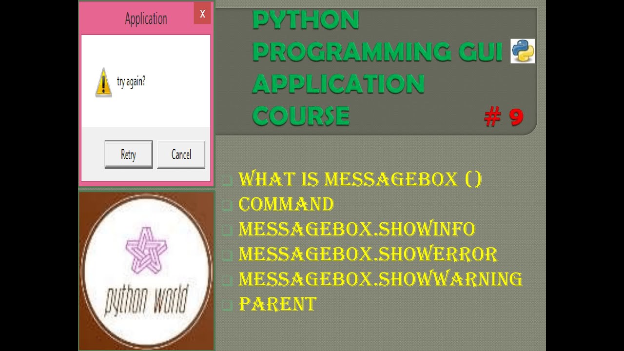 What Is Message Pop Up Box In Python Tkinter Part 9 Python World