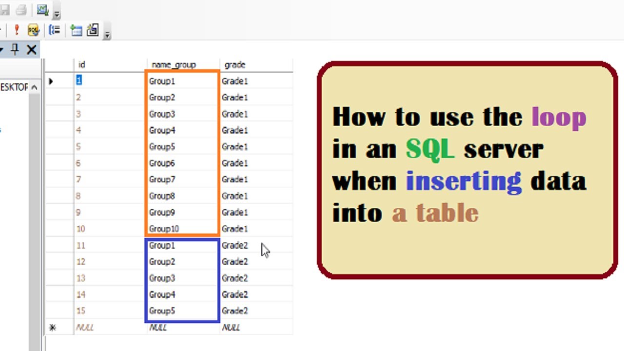 Sql Server How To Use The Loop In Sql Server When Inserting Data To A