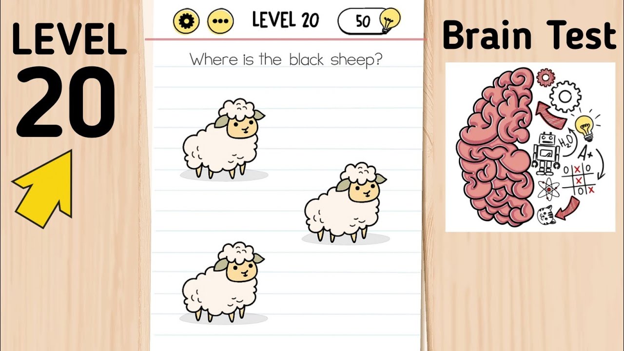 Brain Test Level 20 Where Is The Black Sheep Youtube