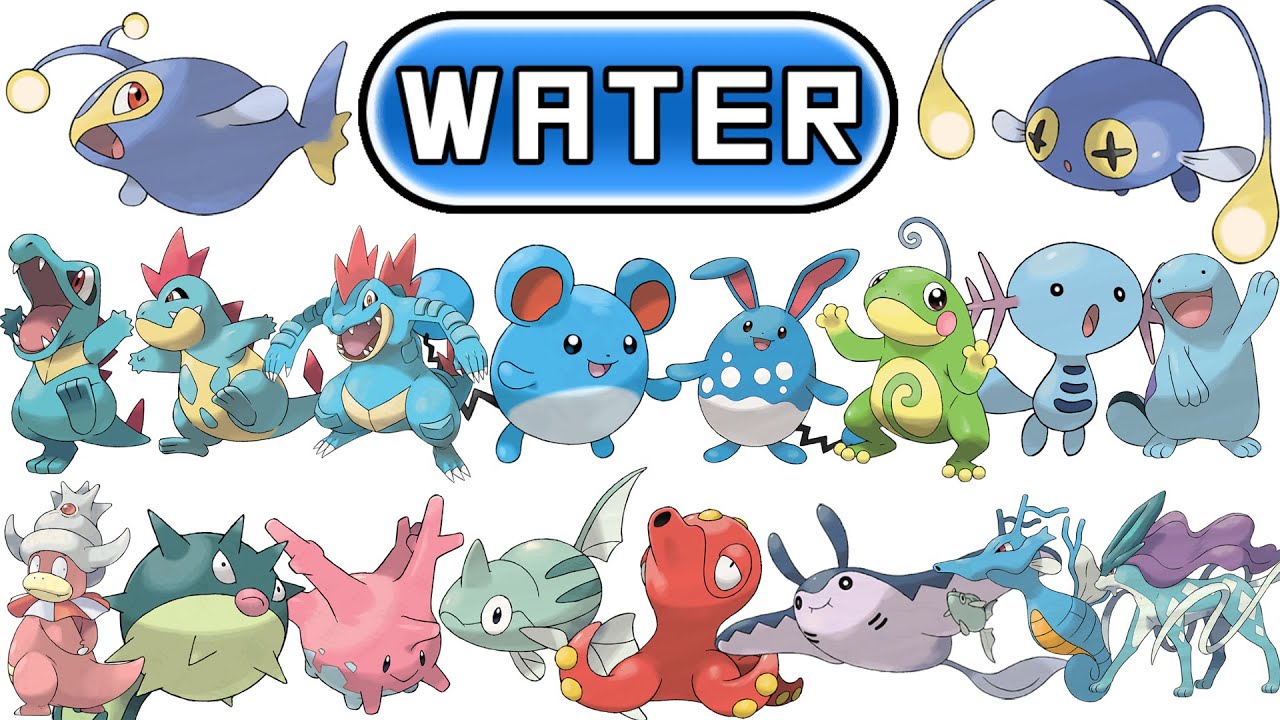 Drawing All Water Type Pokemon From Gen 2 Pokemon Sorted By Types