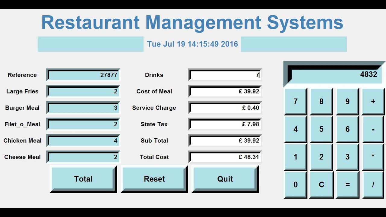 How To Create A Gui Restaurant Management Systems In Python Full