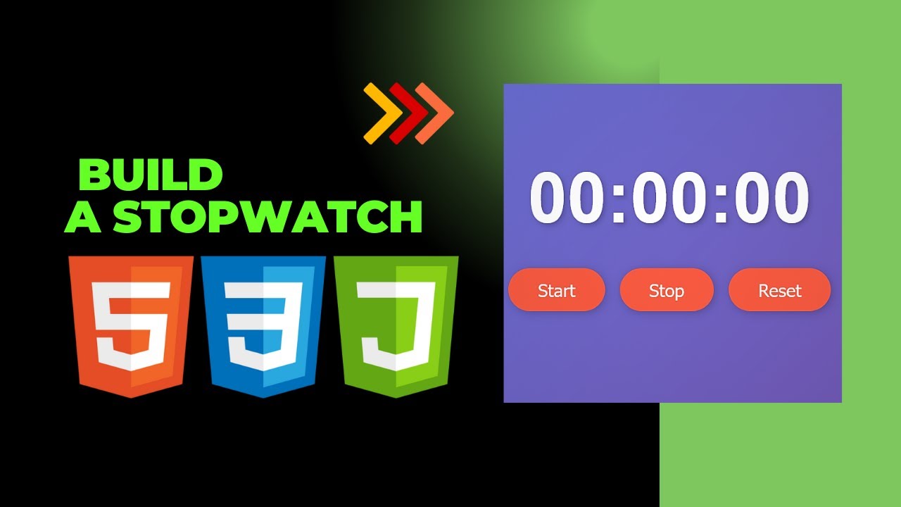 Build A Simple Stopwatch Using Html Css And Javascript Youtube