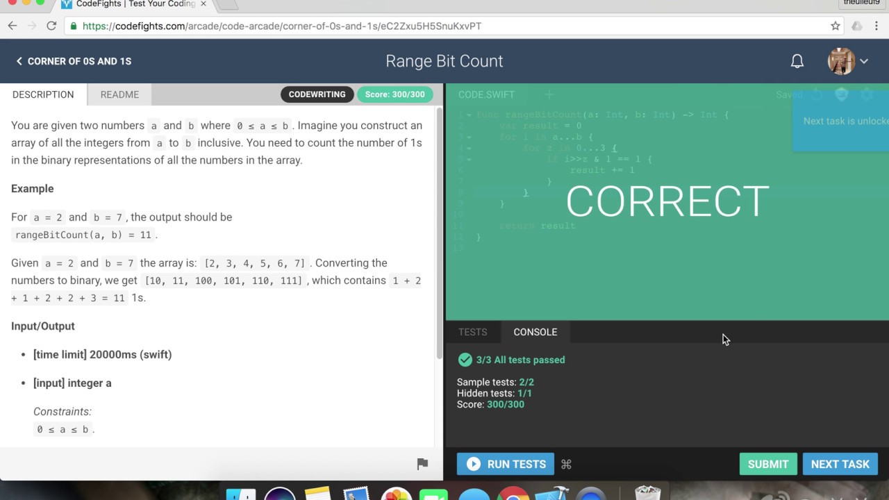 Range Bit Count Codefights Python Youtube