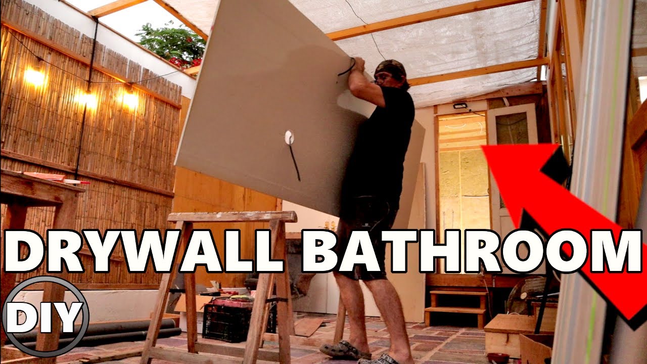 Drywall Installation In Tiny Bathroom S1 Ep26 Youtube