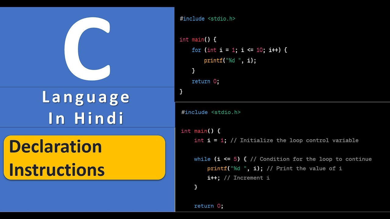 09 Declaration Instructions In C Youtube
