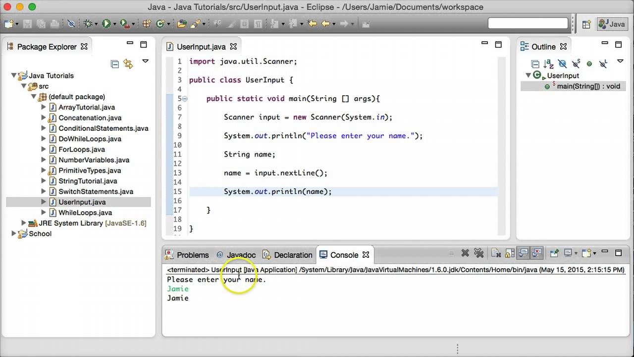 Java Tutorial 12 Getting User Input Youtube