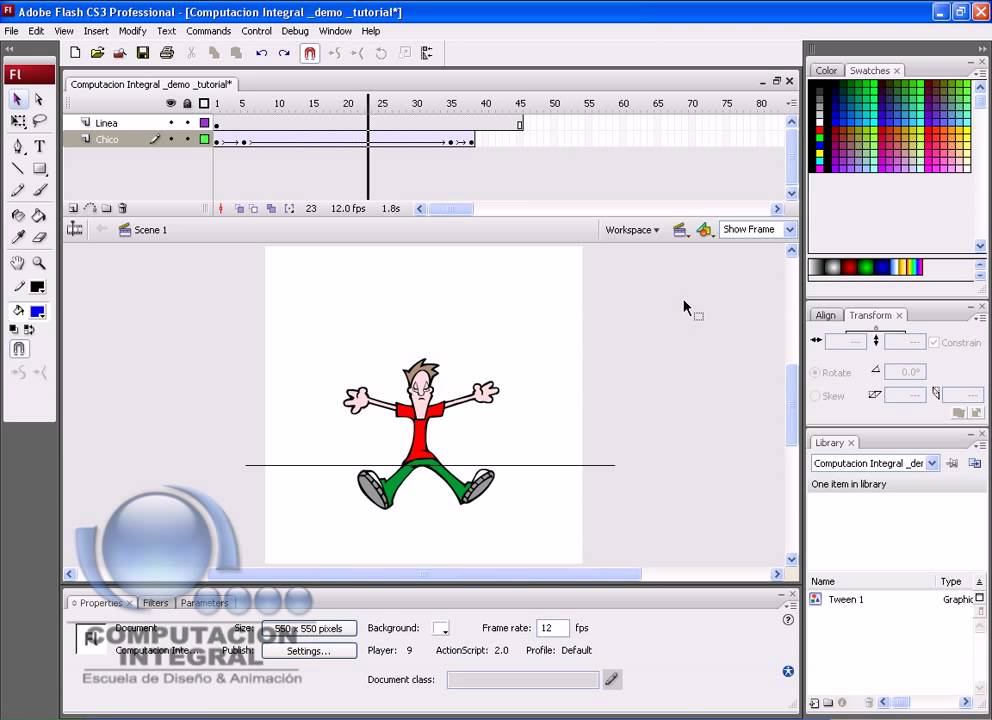 Flash Shape Tween Animation Youtube